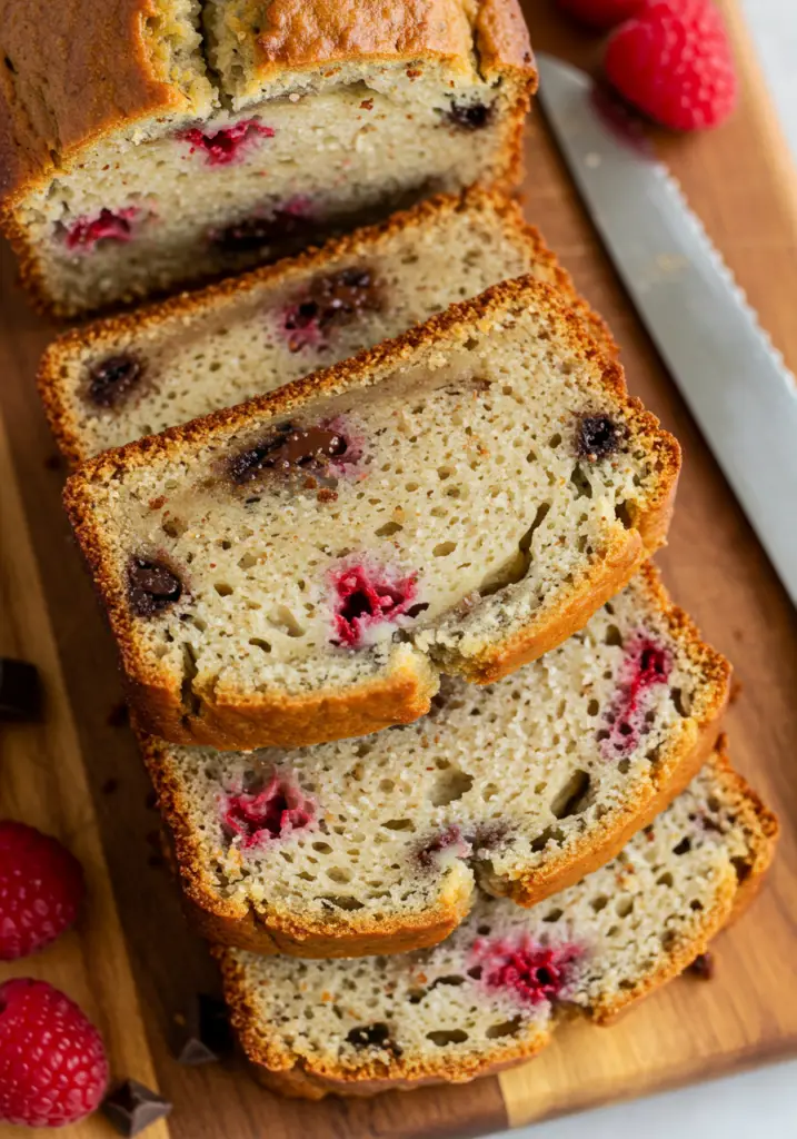 Chocolate Chip Raspberry Banana Bread - Paulacooks