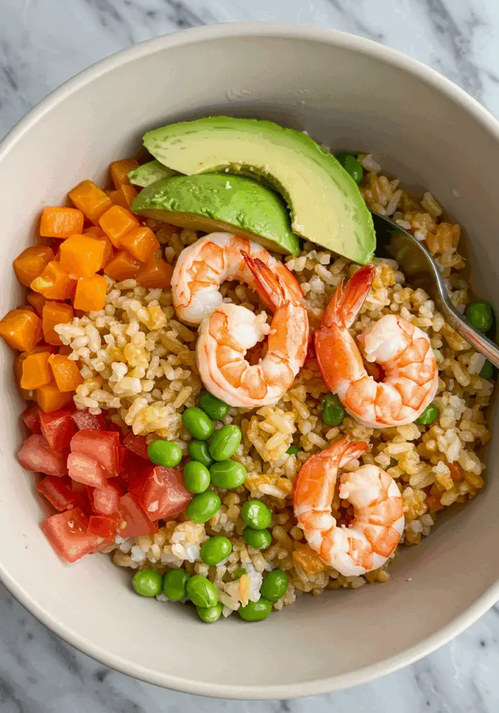 Tropical Shrimp Rice Bowl - Paulacooks