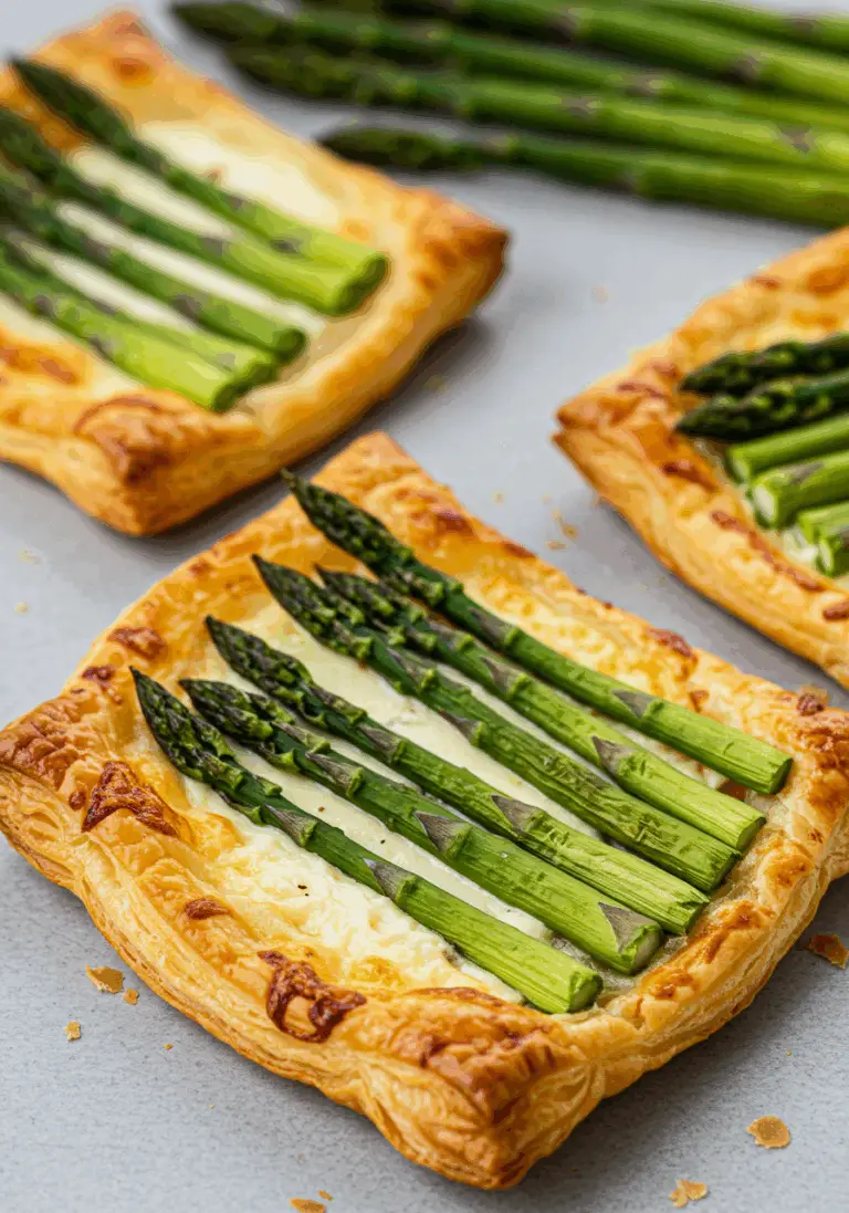 Asparagus Puff Pastry Tarts - Paulacooks