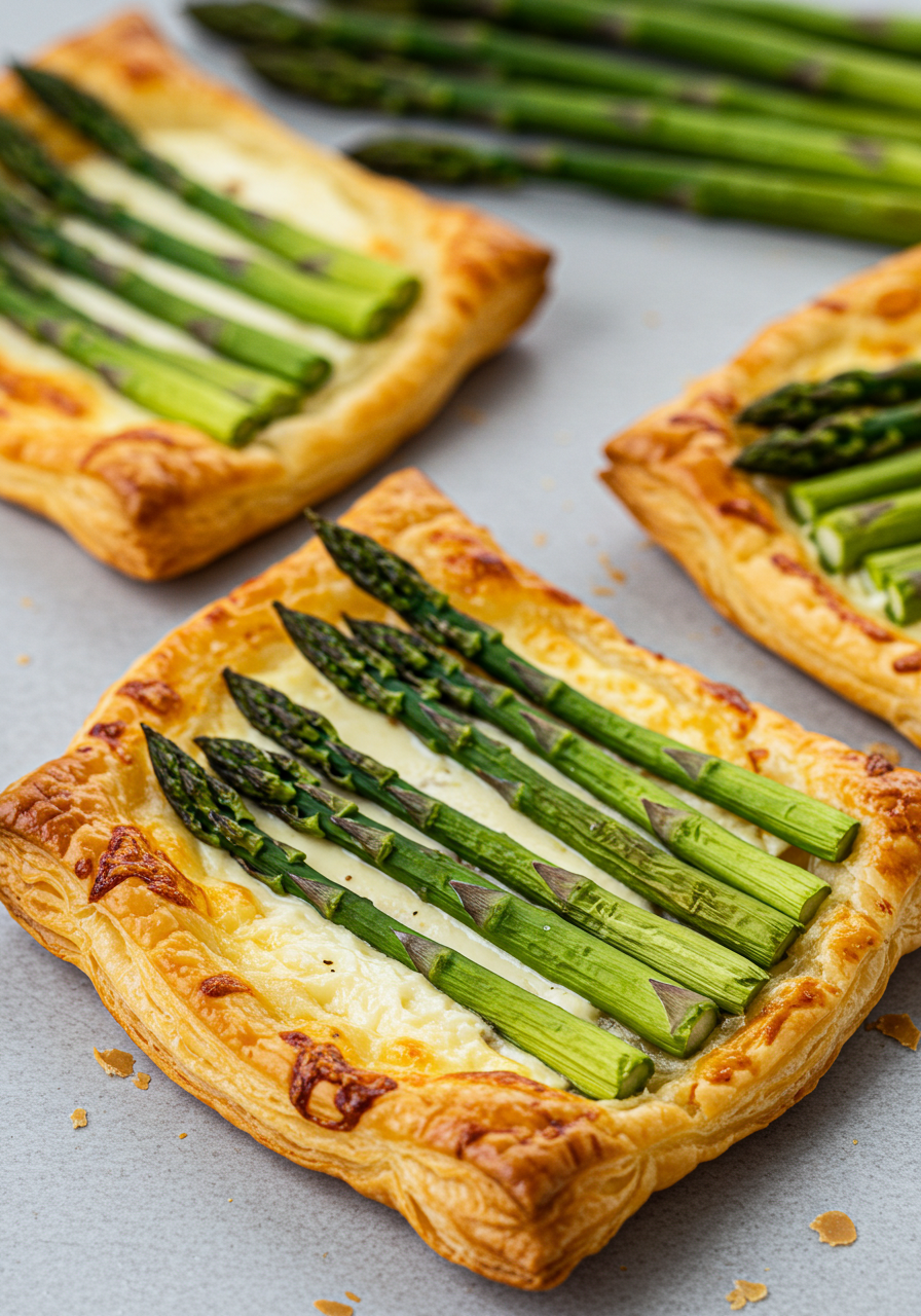 Asparagus Puff Pastry Tarts - Paulacooks