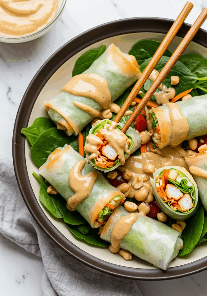 Spring Roll Salad with Peanut Dressing - Paulacooks