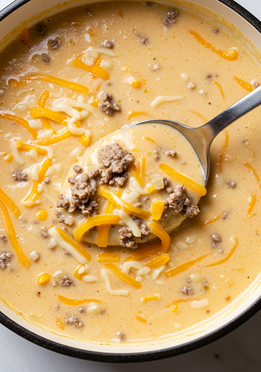 Creamy Cheeseburger Soup - Paulacooks