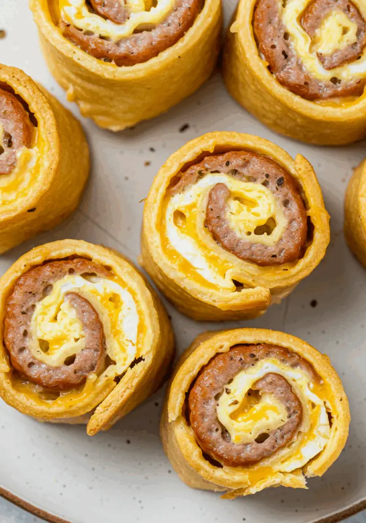 Turkey Sausage Egg and Cheese Breakfast Roll-Ups - Paulacooks