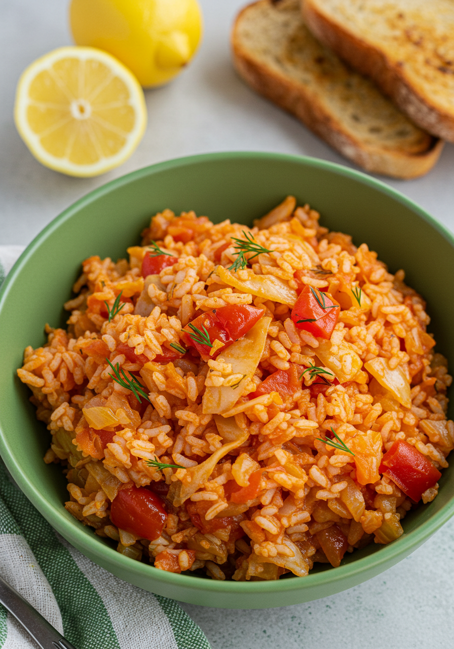 Greek Rice with Cabbage (Lahanorizo) - Paulacooks