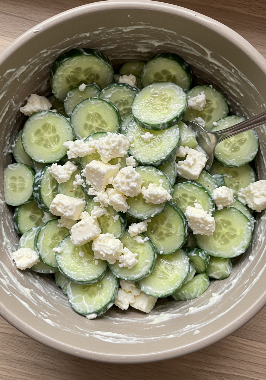Cucumber feta salad - Paulacooks
