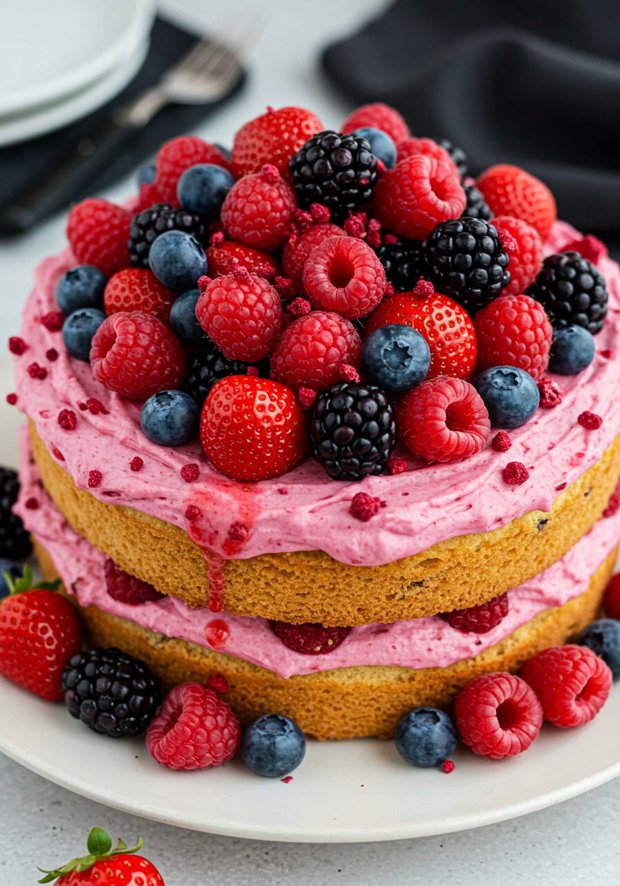 Summer Berry Cake - Paulacooks