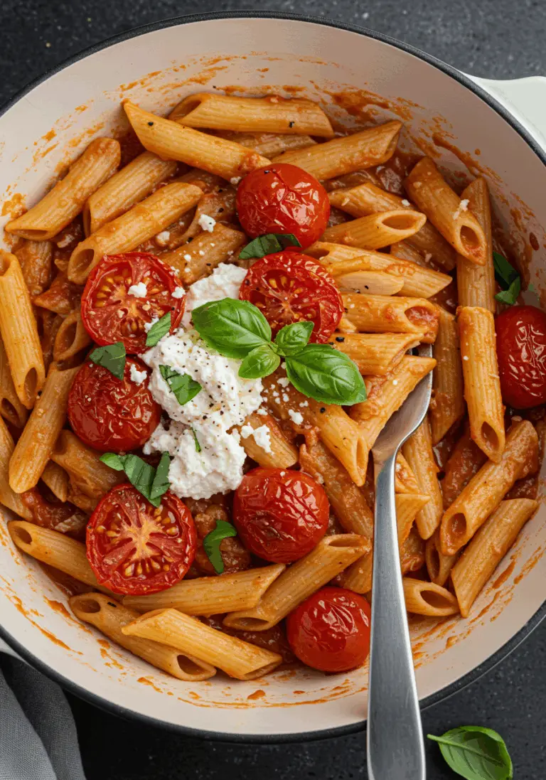 Roasted Tomato and Garlic Ricotta Pasta - Paulacooks