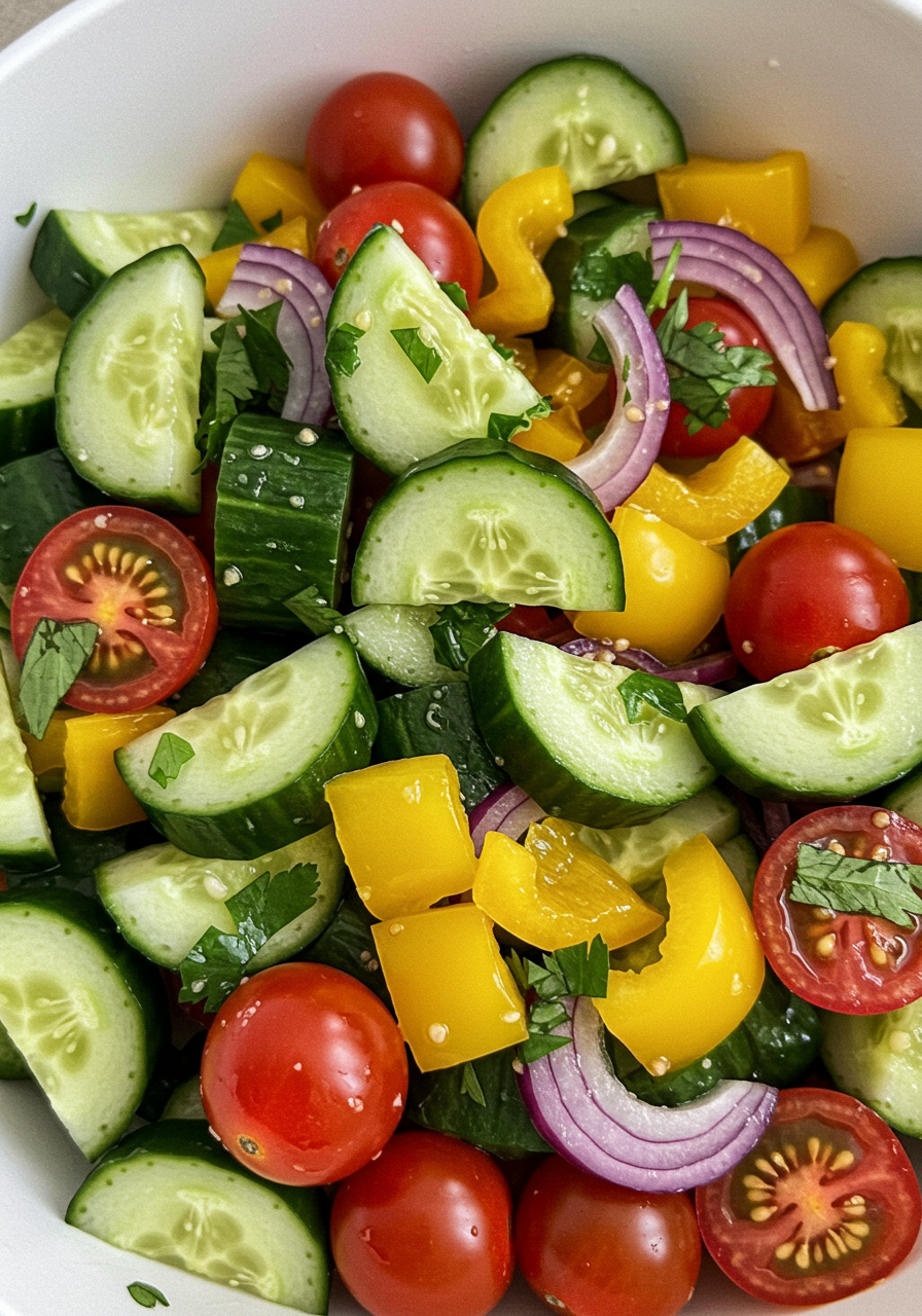 Cucumber Sweet Pepper Salad - Paulacooks