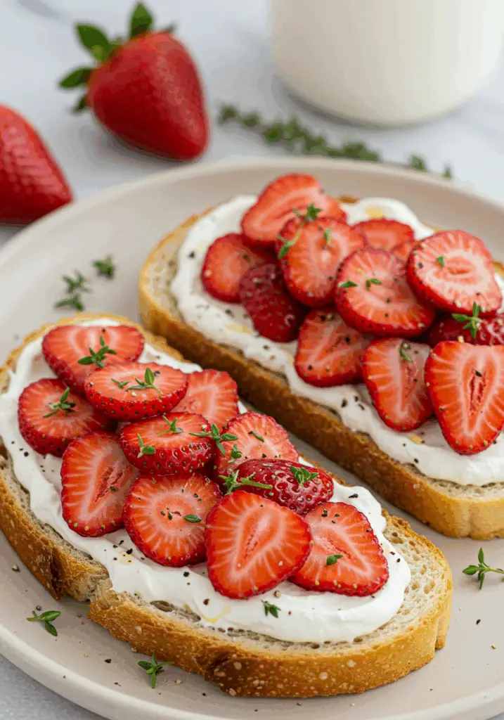 Roasted Strawberry Whipped Ricotta Toast - Paulacooks