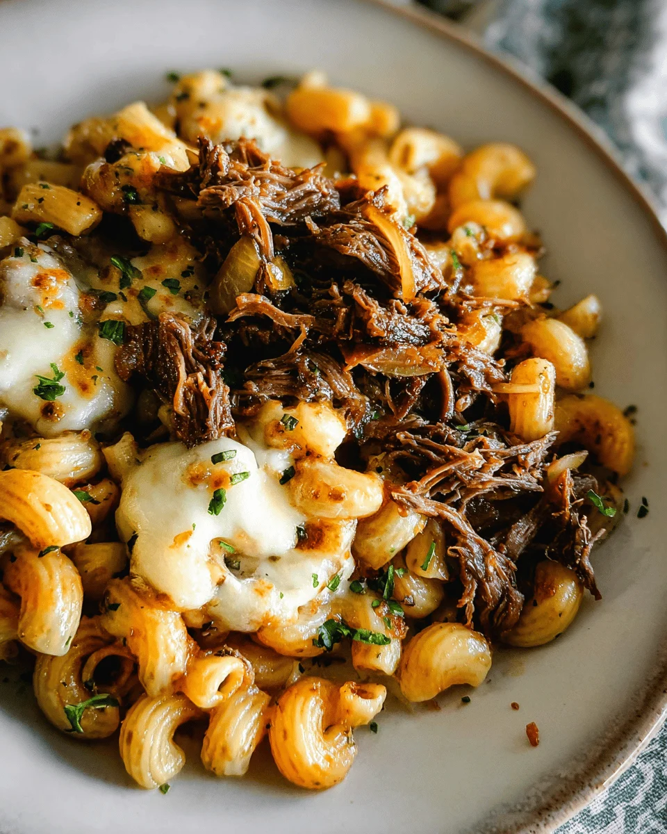 Hearty French Onion Pasta with Braised Beef & Caramelized Onions