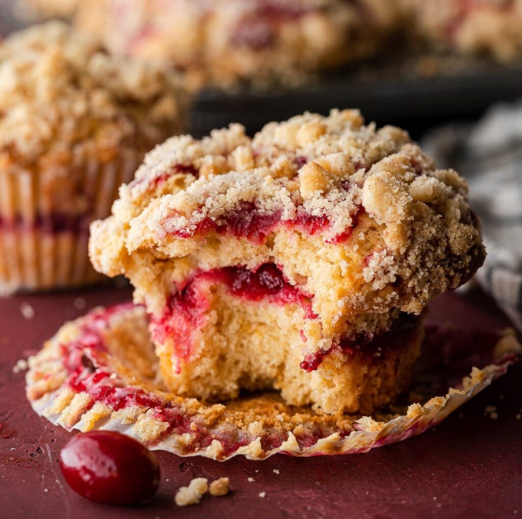 Leftover Cranberry Sauce Coffee Cake Muffins