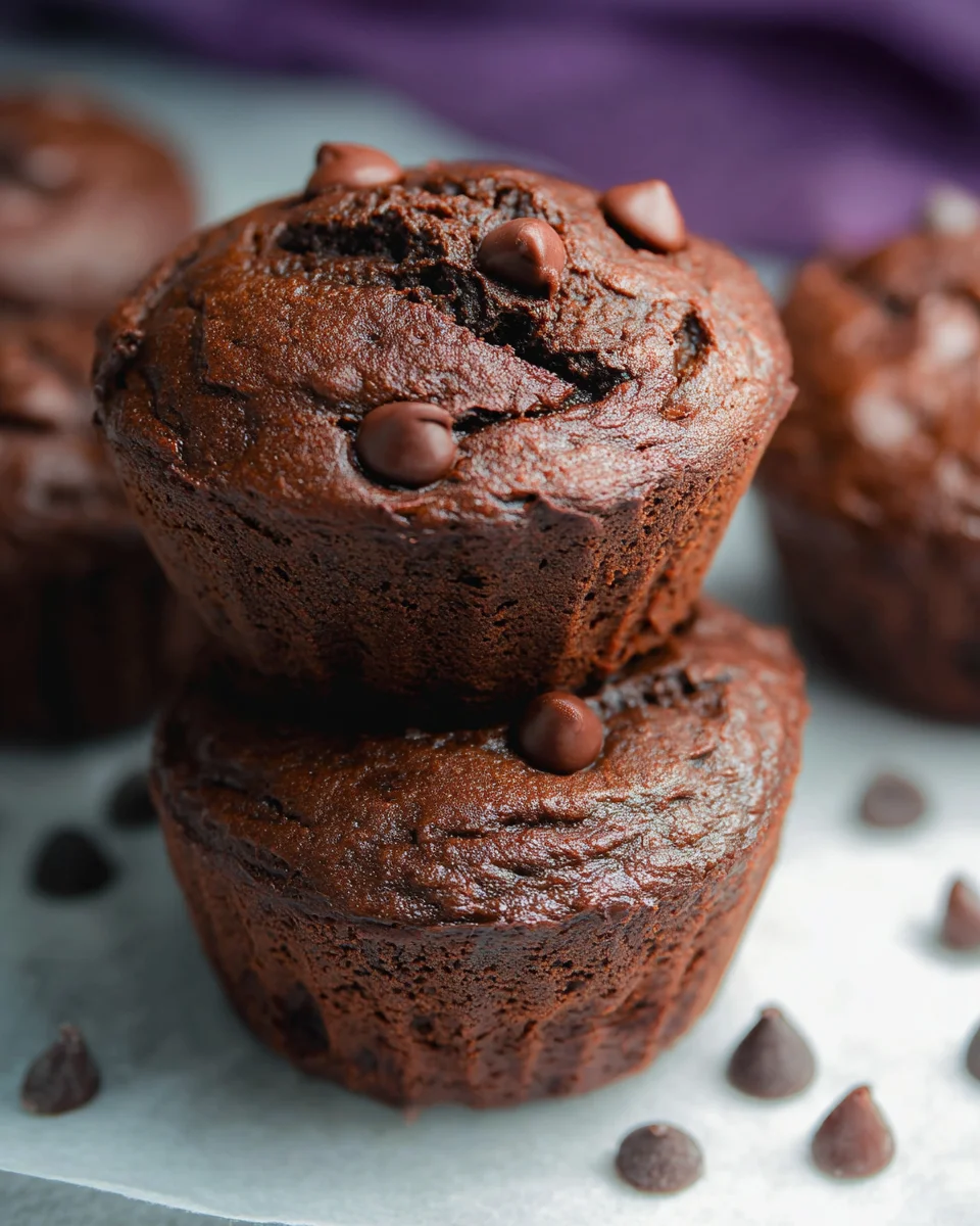 Chocolate Black Bean Blender Muffins {High Protein}
