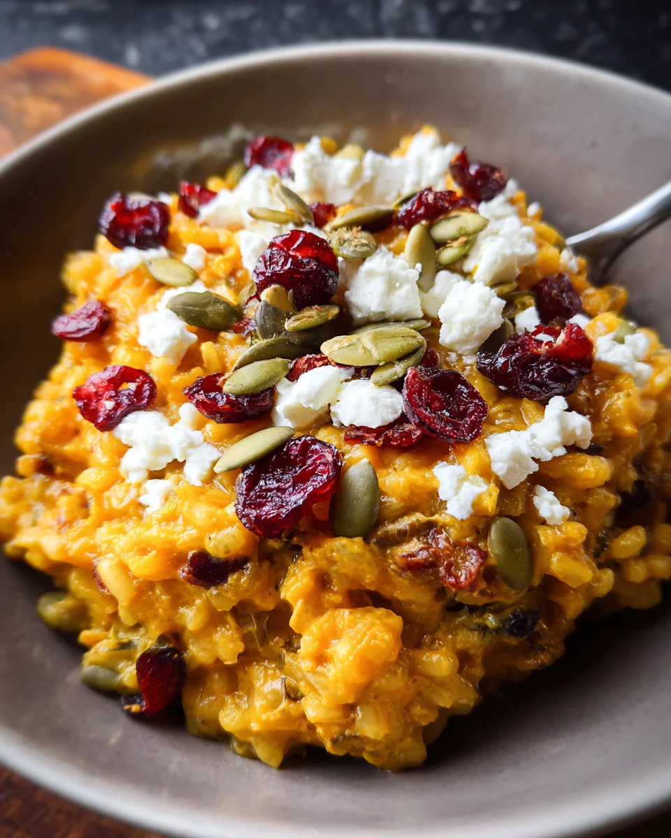 Baked Pumpkin Goat Cheese Risotto