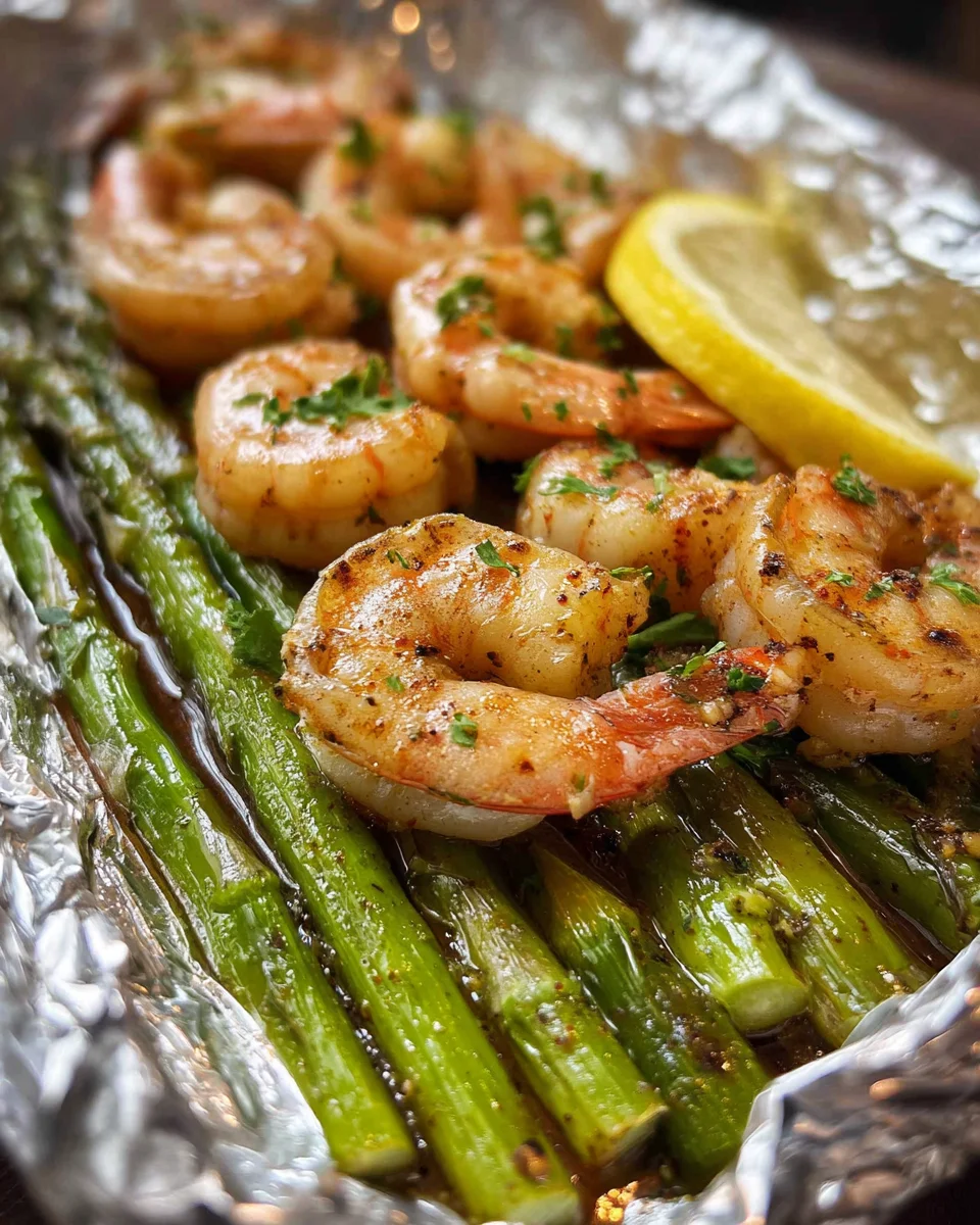 Baked Shrimp and Asparagus Foil Packs