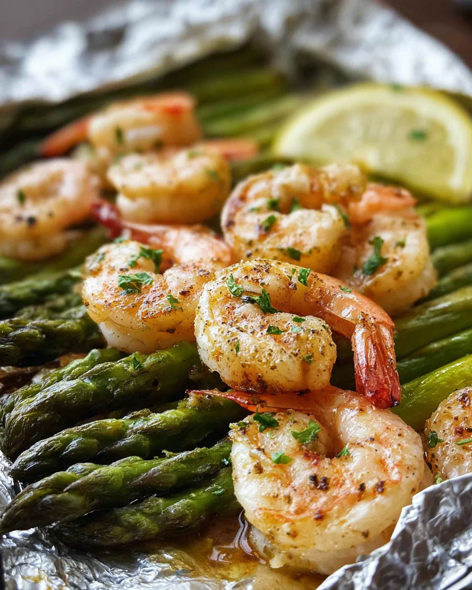 Baked Shrimp and Asparagus Foil Packs
