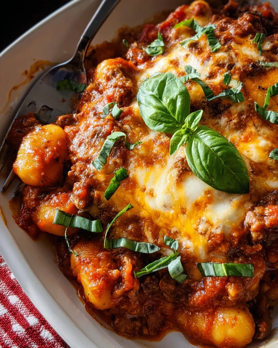 Cheesy Bolognese Gnocchi Bake