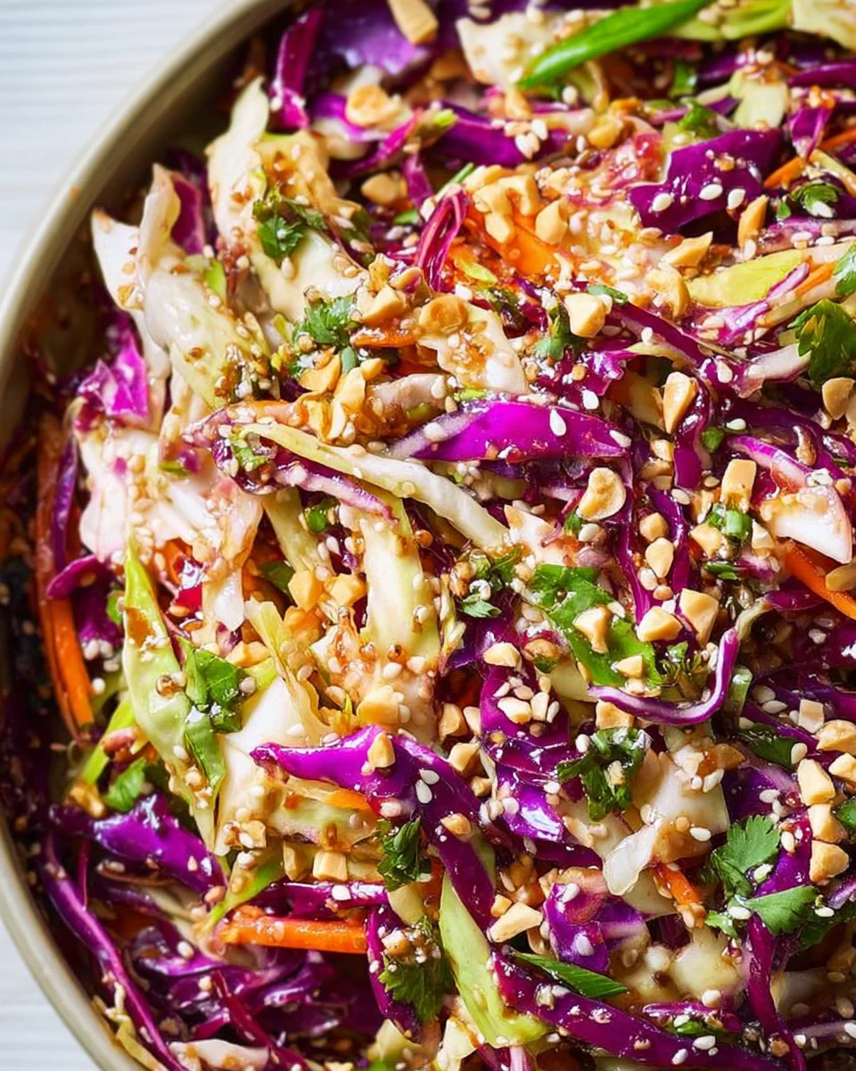 Easy Crunchy Asian Slaw (w/ BEST Asian Dressing!)