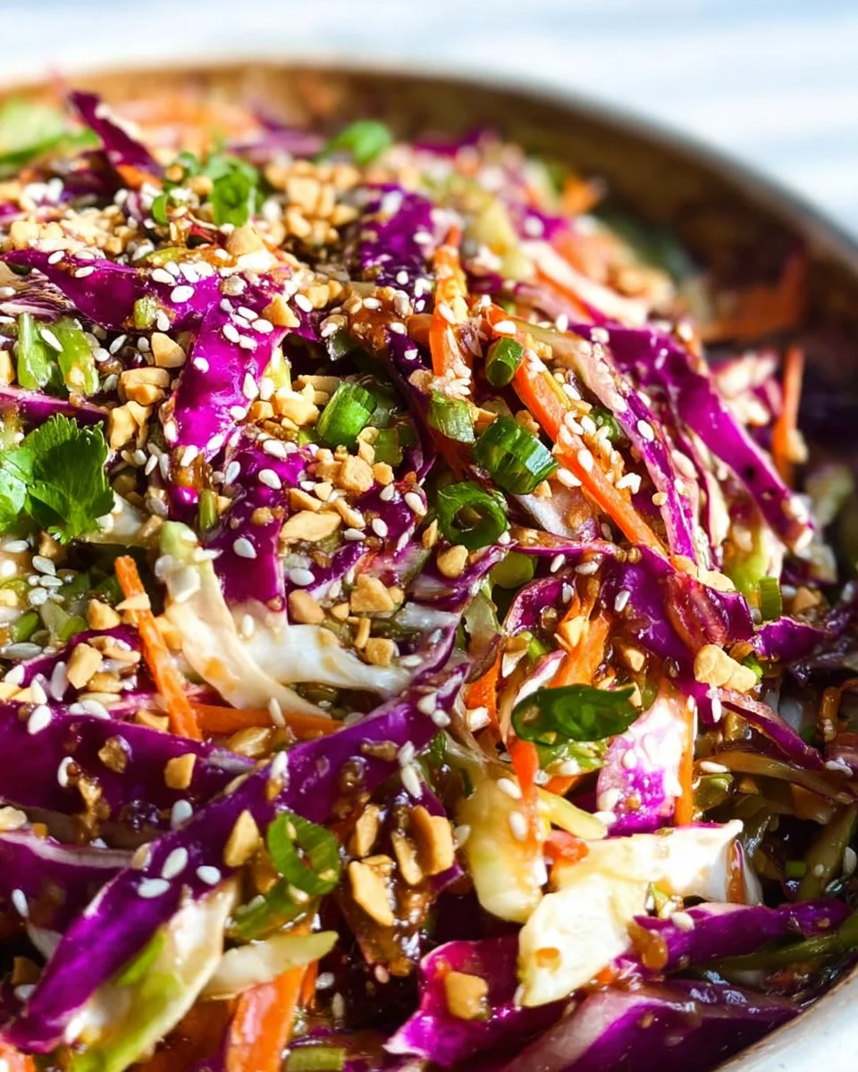 Easy Crunchy Asian Slaw (w/ BEST Asian Dressing!)