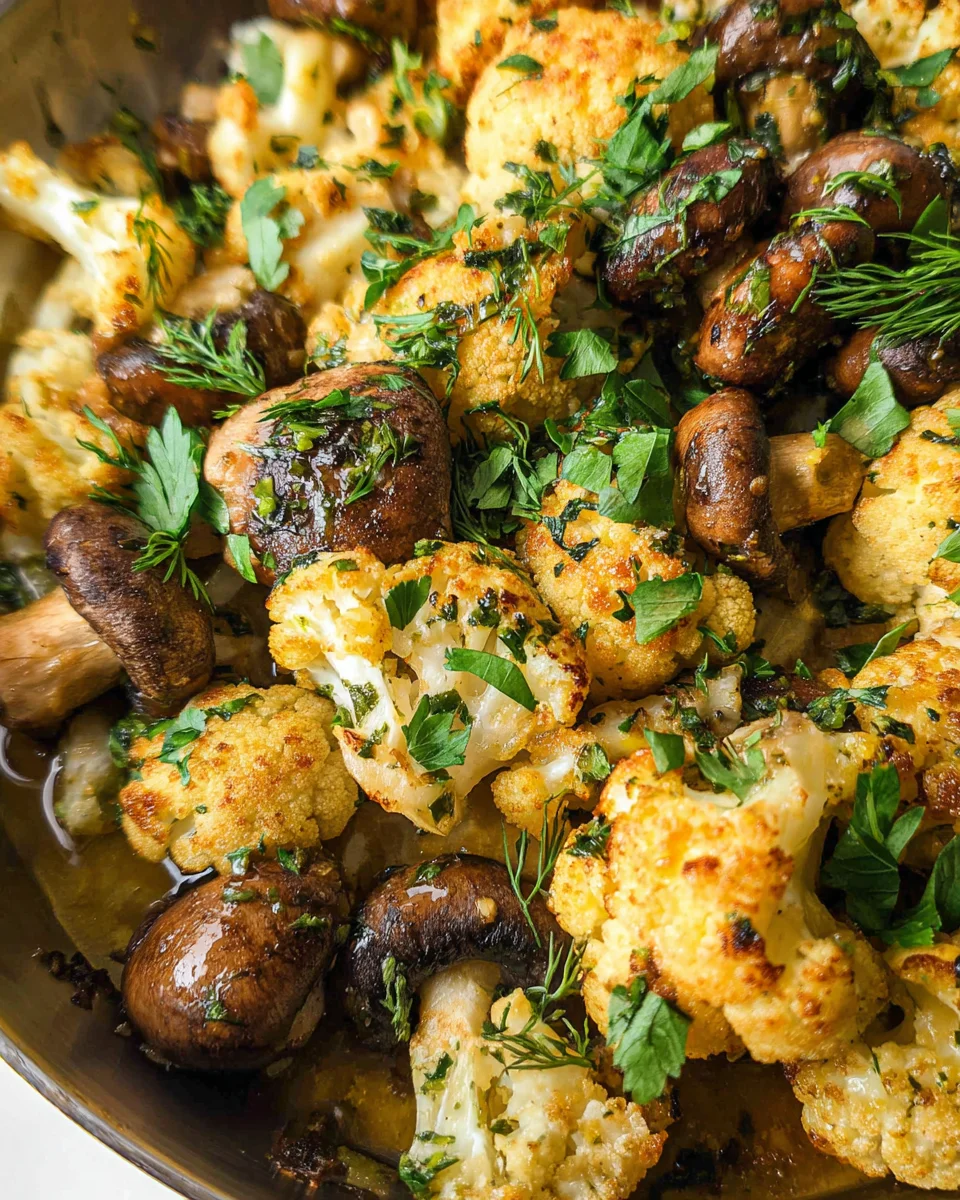 Garlic Butter Cauliflower Mushroom Recipe