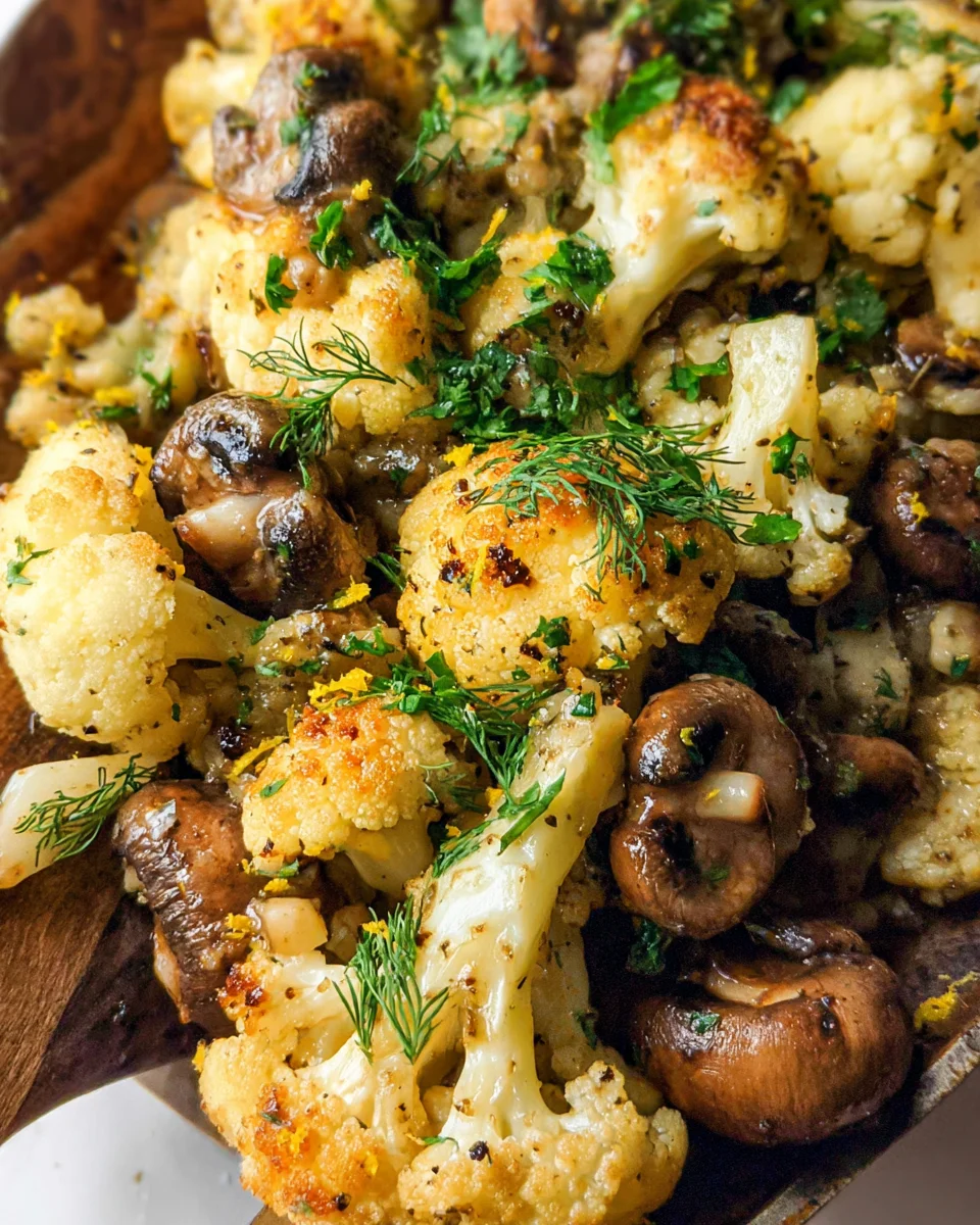 Garlic Butter Cauliflower Mushroom Recipe