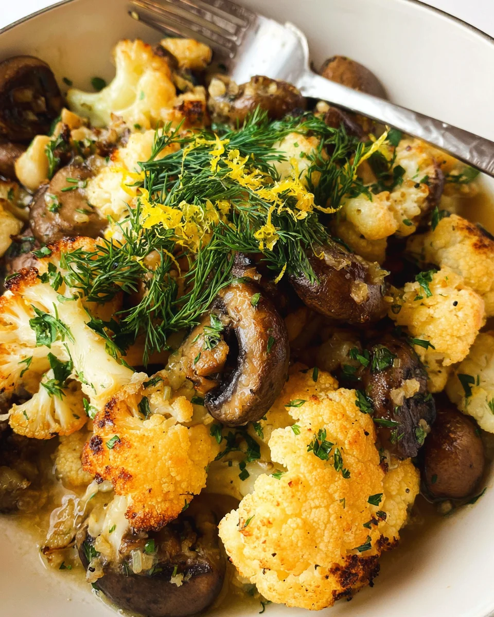 Garlic Butter Cauliflower Mushroom Recipe