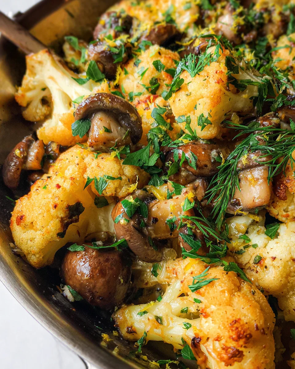 Garlic Butter Cauliflower Mushroom Recipe