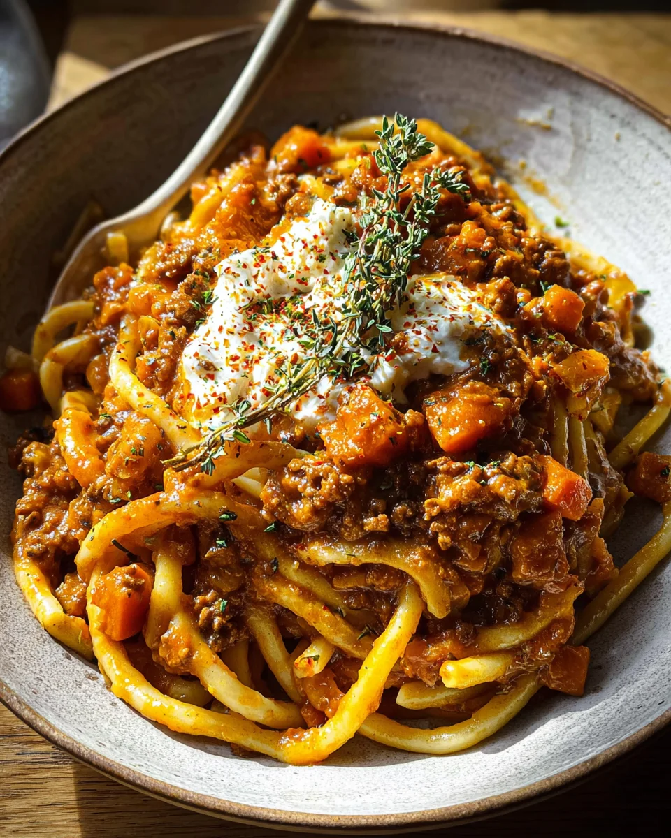 Pumpkin Beef Bolognese