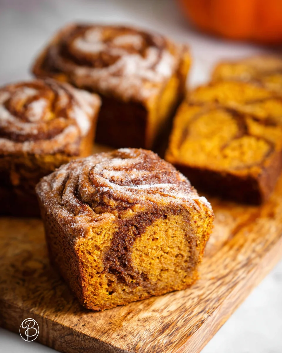 Cinnamon Swirl Pumpkin Bread Mini Loaves