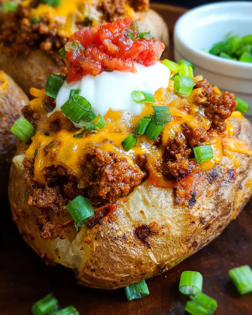 Double Stuffed Taco Potatoes