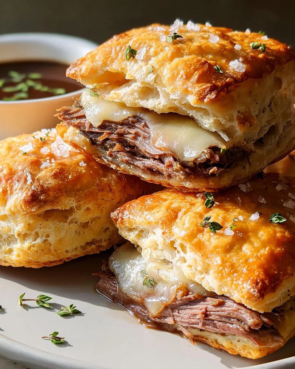 French Dip Stuffed Biscuits