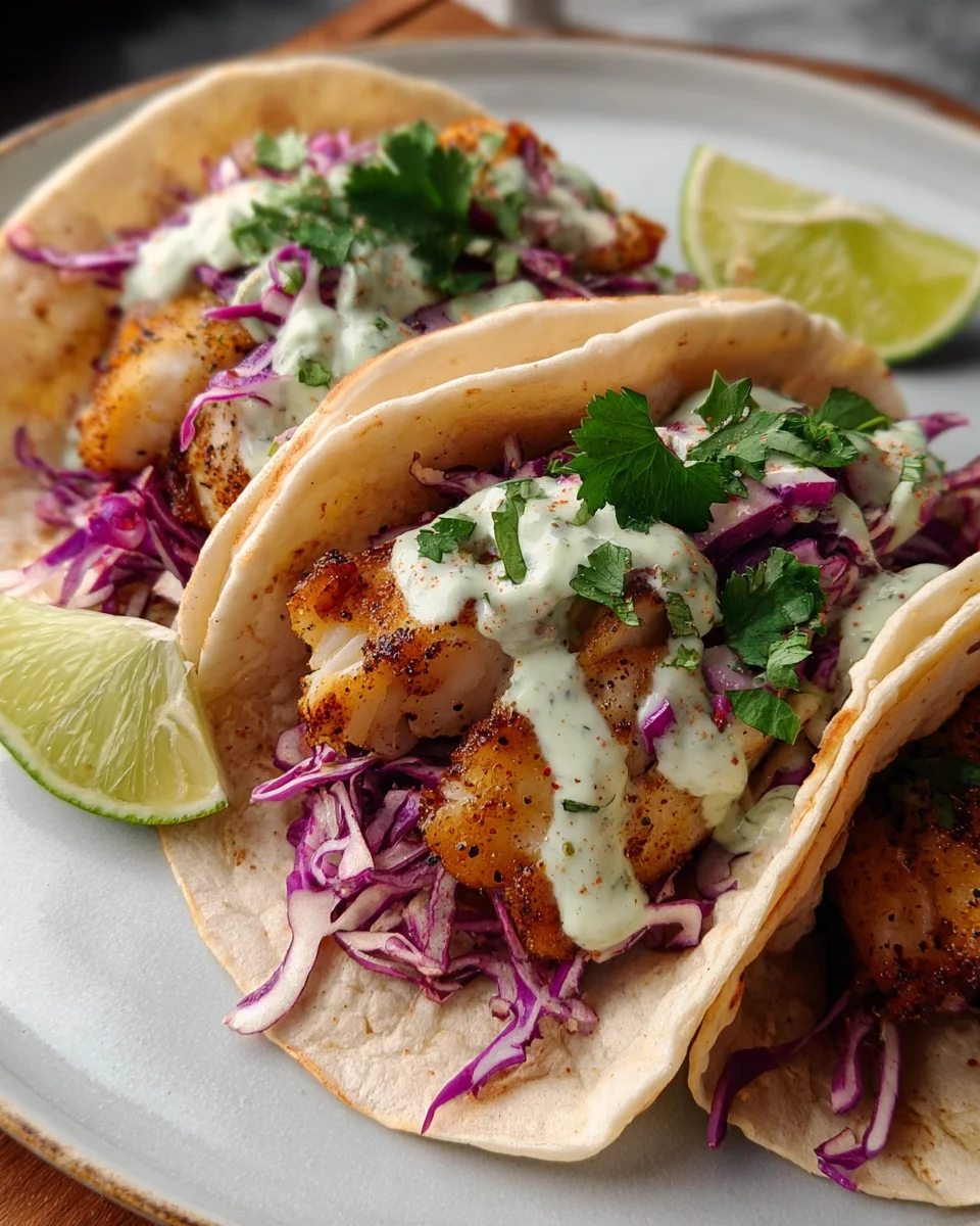 Mouthwatering Fish Tacos with Lime Crema