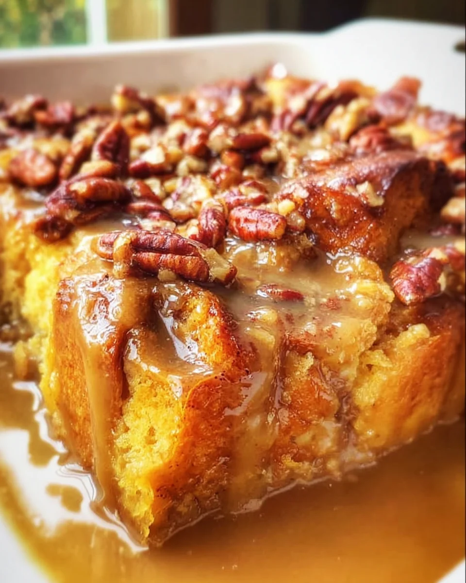 Pumpkin Praline Bread Pudding