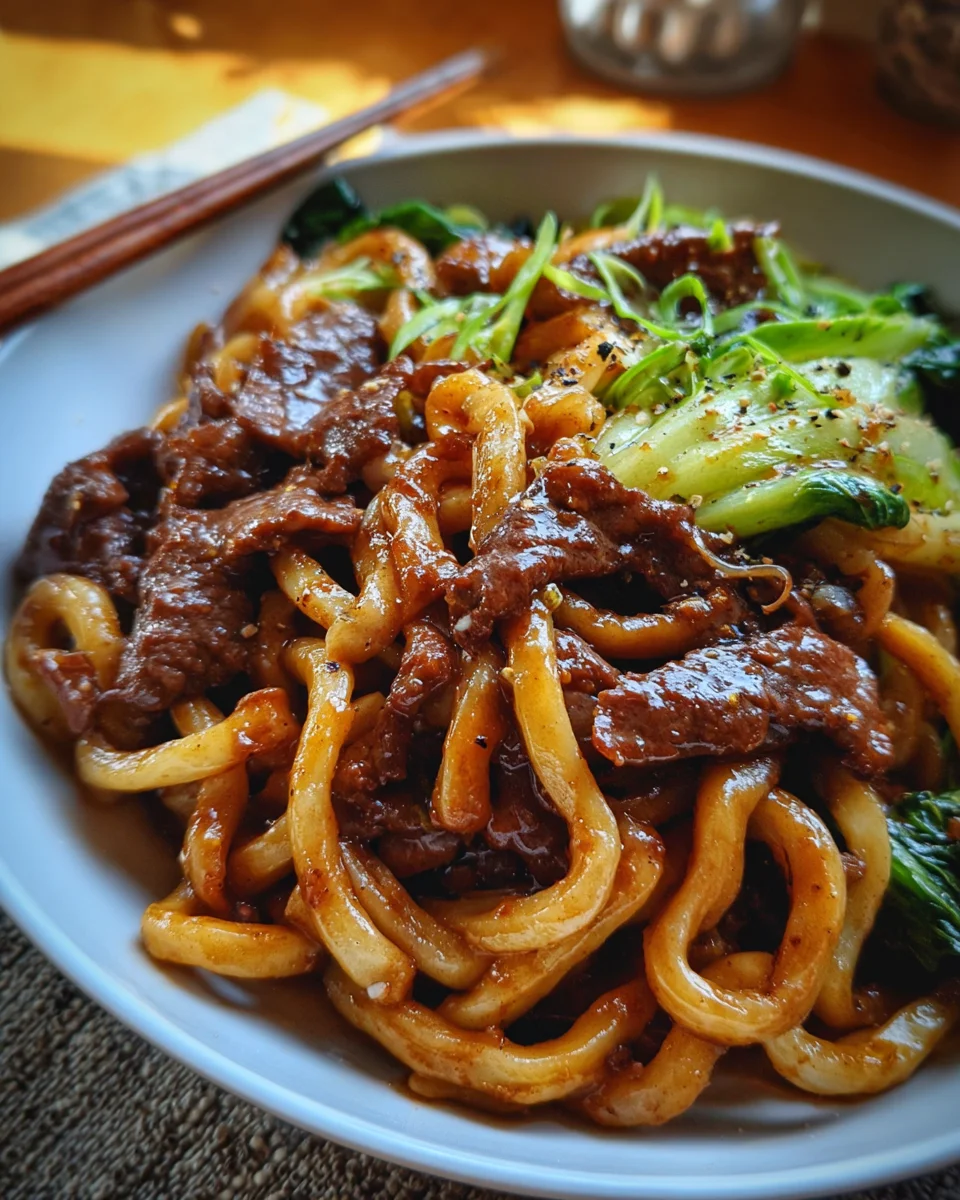 Simple Black Pepper Beef Udon