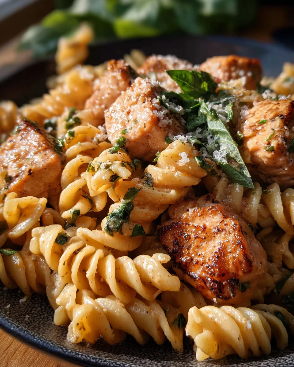 Tomato Basil Salmon Pasta
