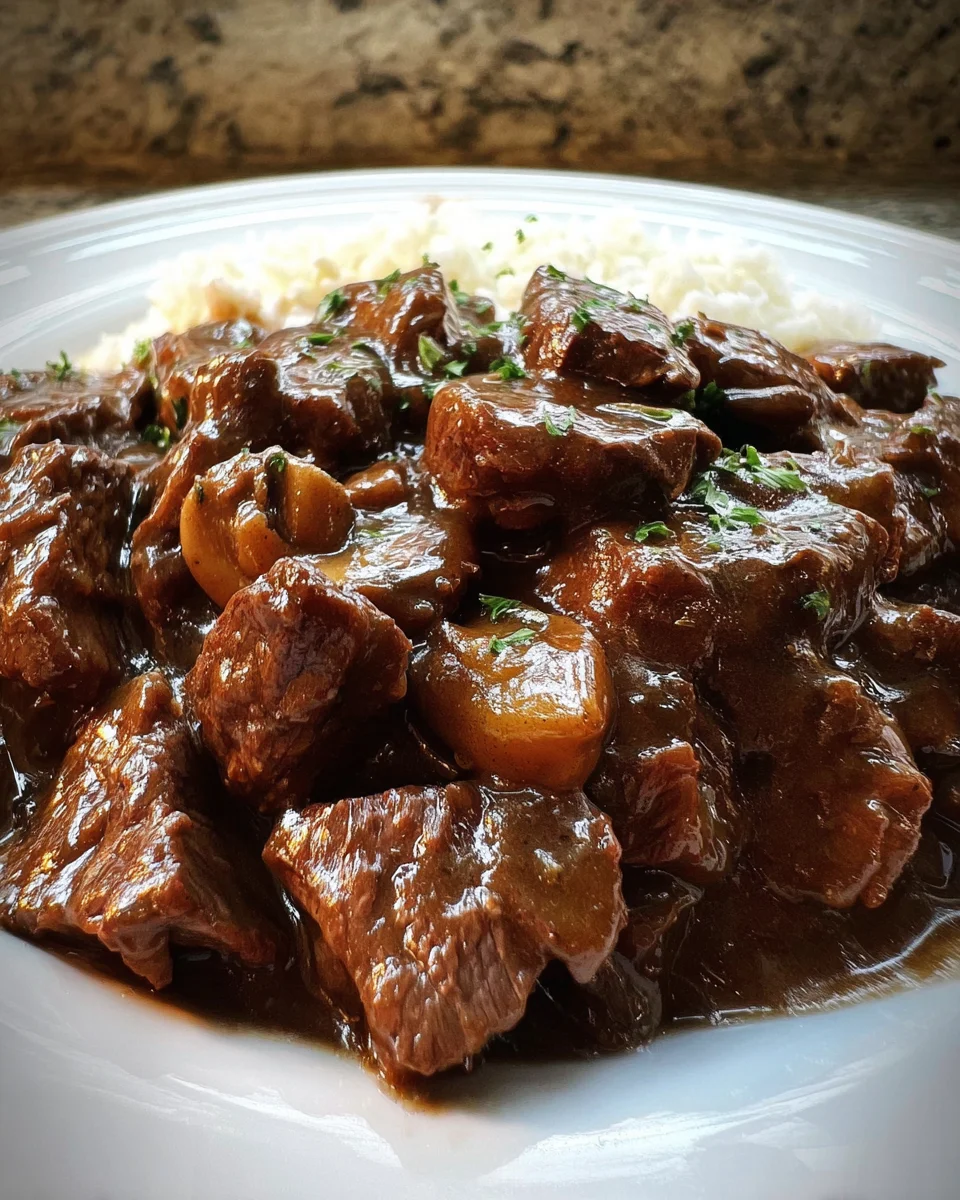Crockpot Beef Tips Gravy