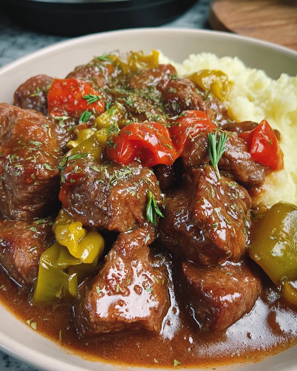 Crockpot Mississippi Steak Bites