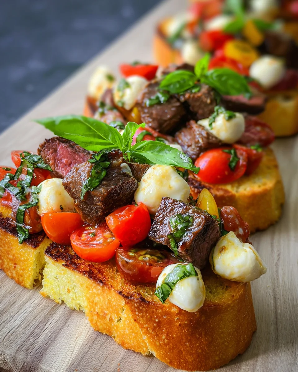 Grilled Steak and Tomato Crostini