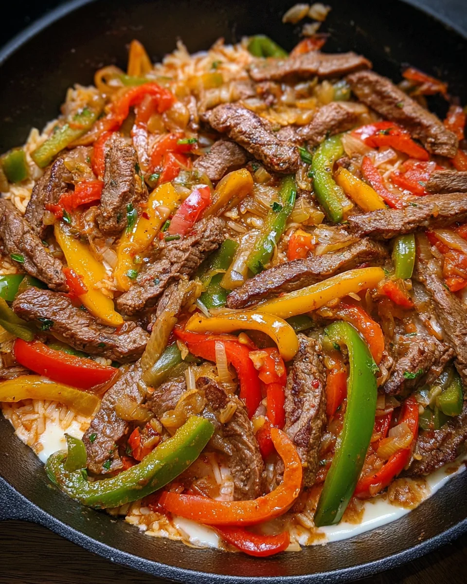 Queso Steak Fajita Skillet