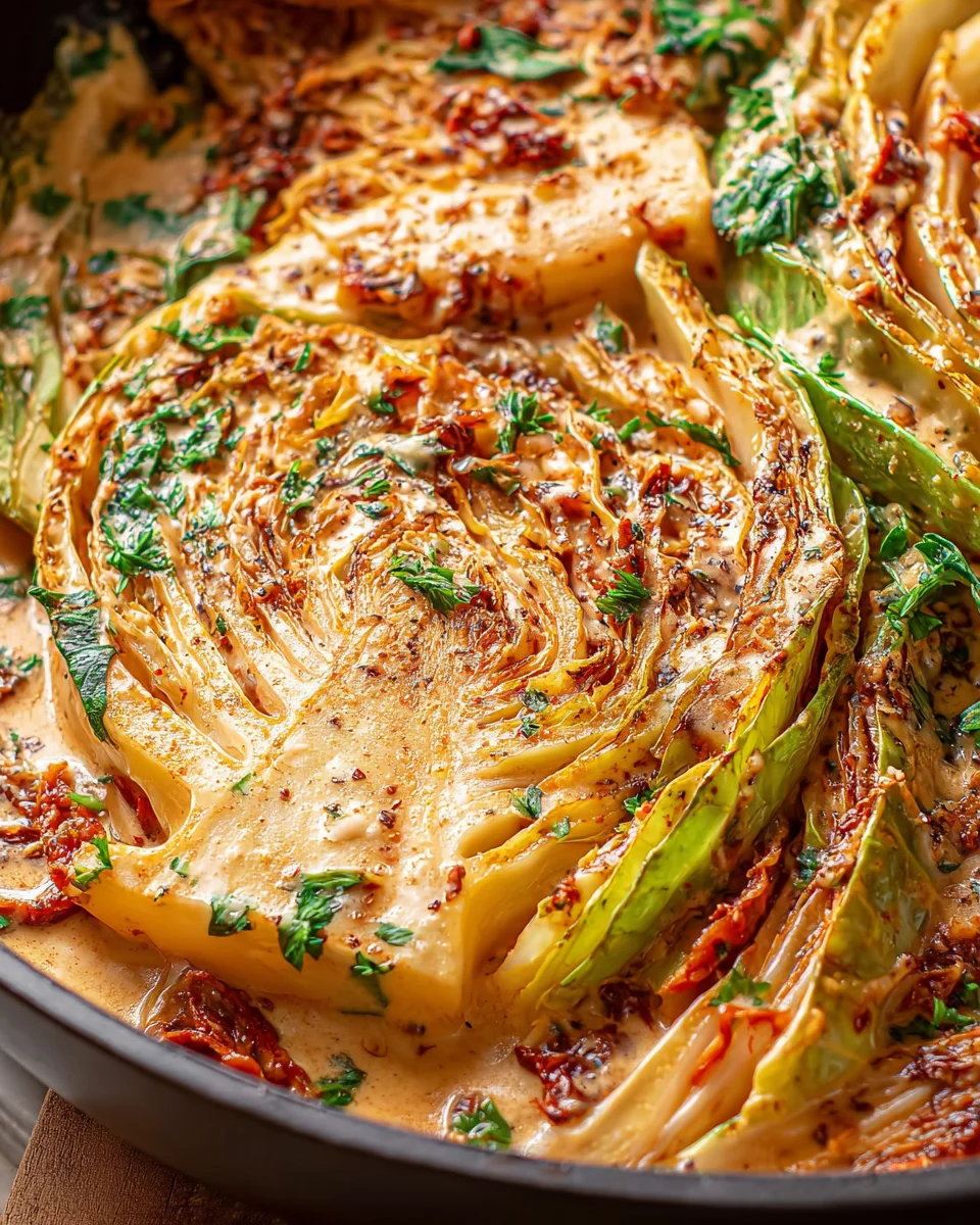 Marry Me Melting Cabbage with Creamy Tuscan Sauce