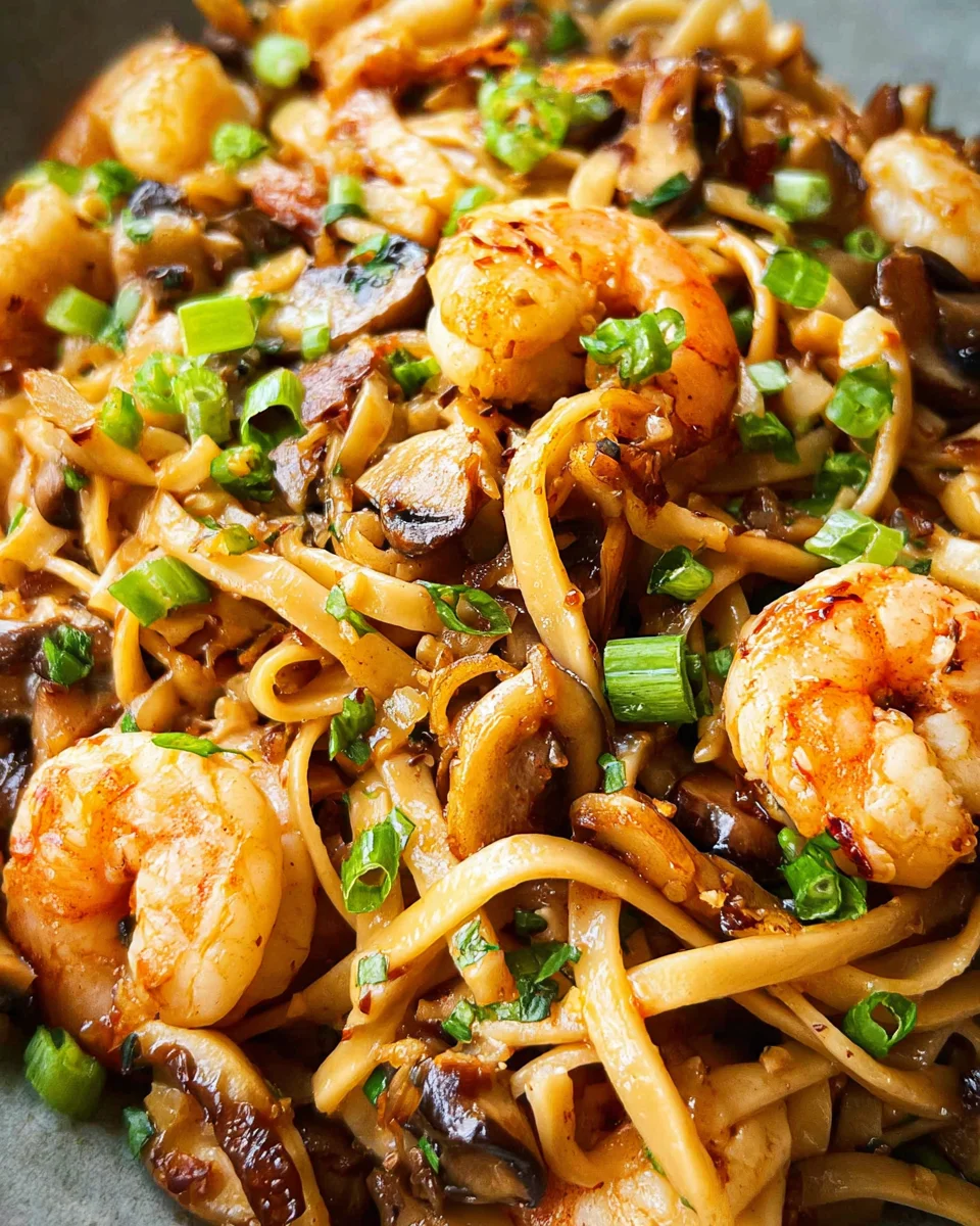Shrimp Shiitake Noodles