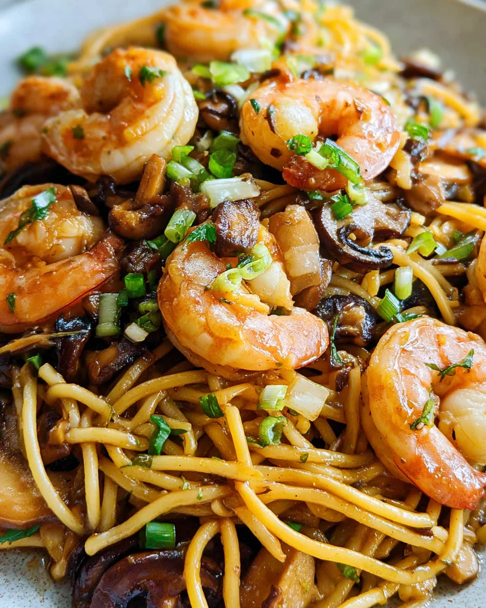 Shrimp Shiitake Noodles